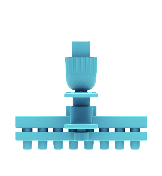 Plastic eight-channel retractable tip extraction head, an accessory ...