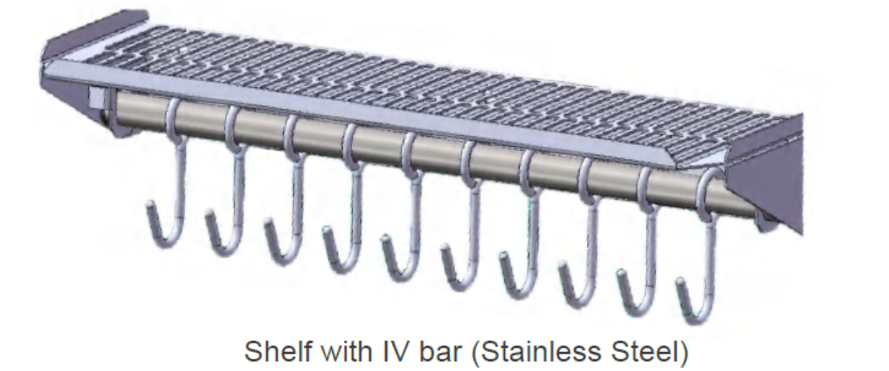 Optional IV Bar for both the Vertical and Horizontal Laminar Flow Hoods